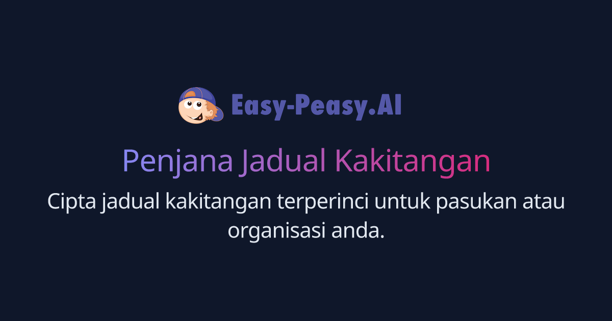 Penjana Jadual Kakitangan | Easy-Peasy.AI