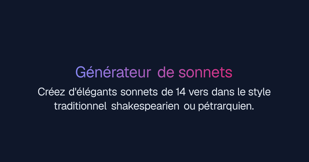 Générateur de sonnets | Easy-Peasy.AI