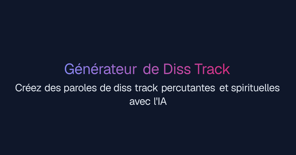Générateur de Diss Track | Easy-Peasy.AI