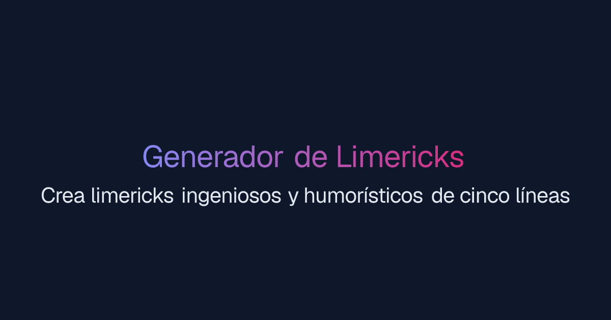 Generador de Limericks | Easy-Peasy.AI