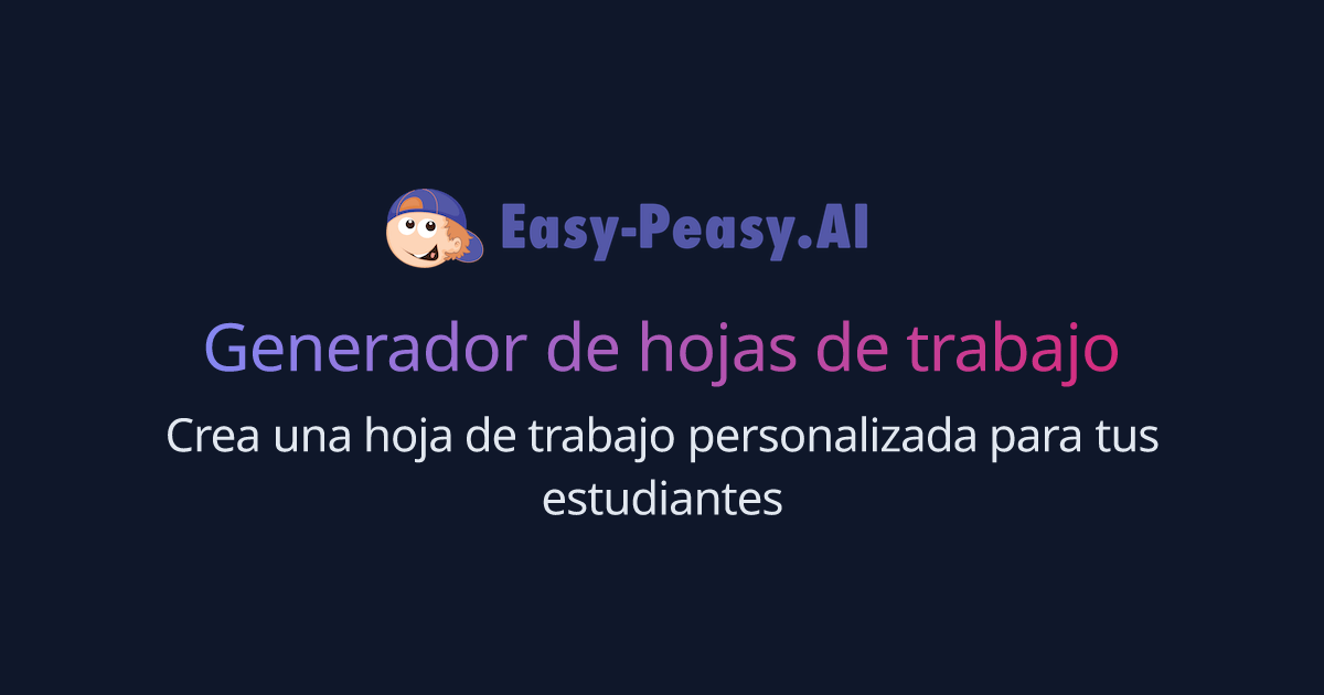 Generador De Hojas De Trabajo Gratuito