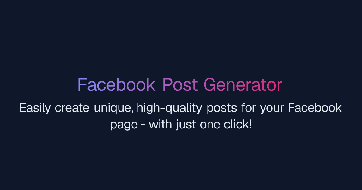 AI Facebook Post Generator | Easy-Peasy.AI