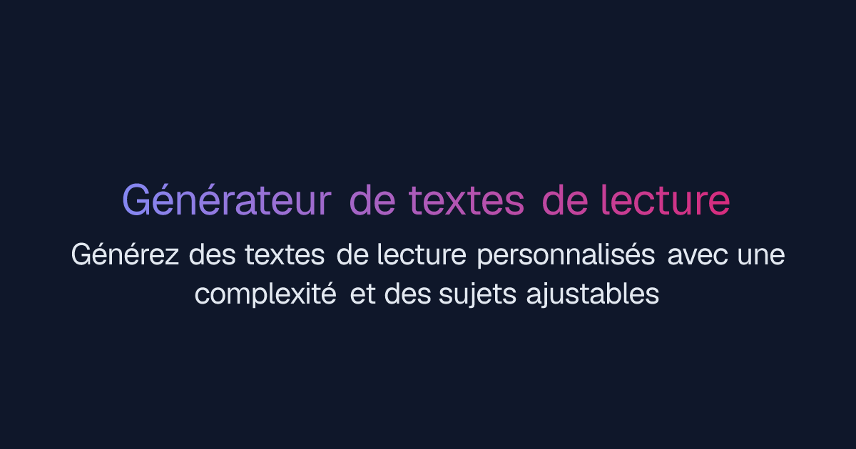 Générateur de textes de lecture | Easy-Peasy.AI