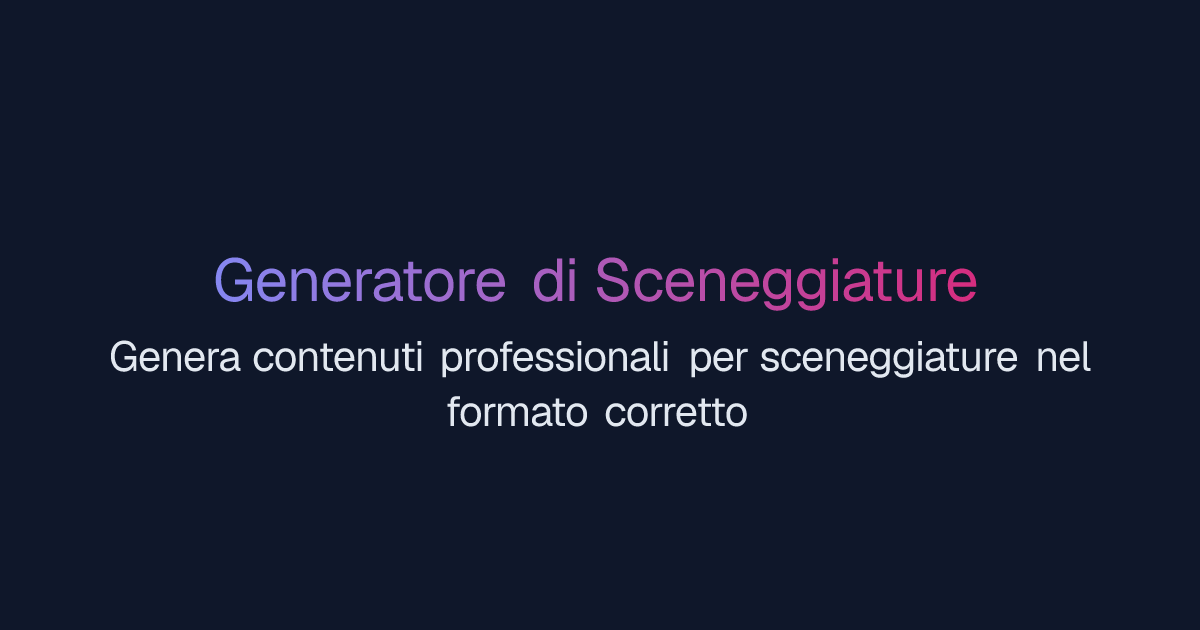 Generatore di Sceneggiature | Easy-Peasy.AI