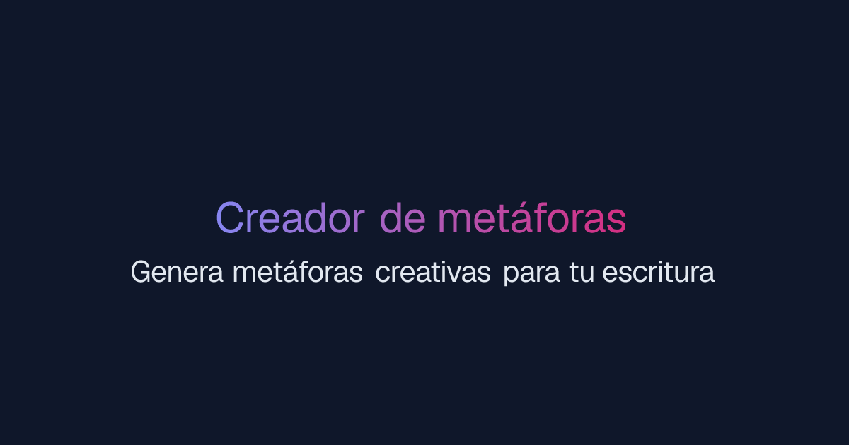 Creador de metáforas | Easy-Peasy.AI