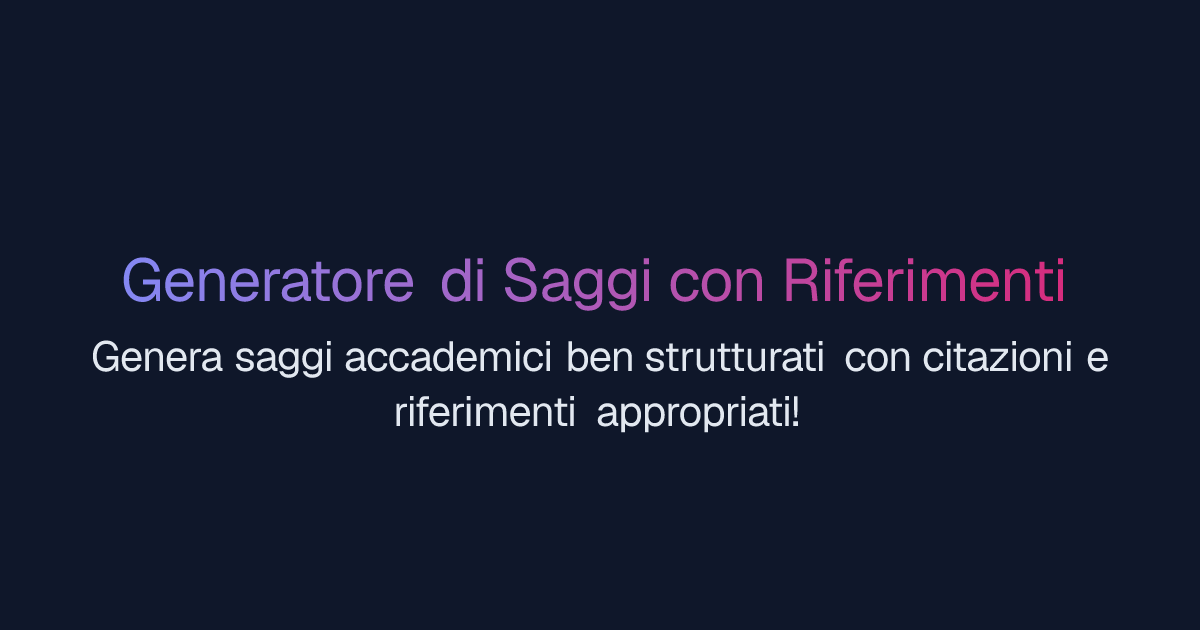 Generatore di Saggi con Riferimenti | Easy-Peasy.AI