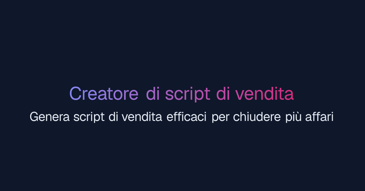 Creatore di script di vendita | Easy-Peasy.AI