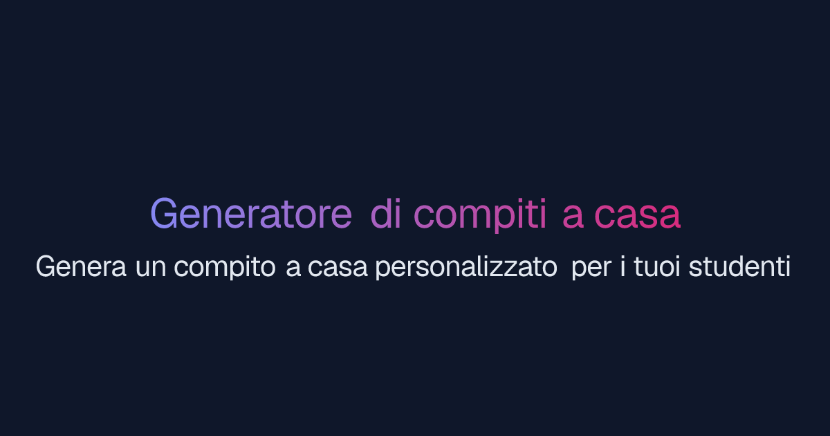 Generatore di compiti a casa | Easy-Peasy.AI