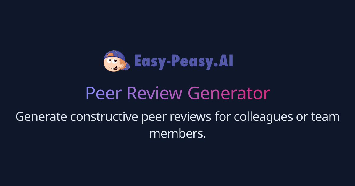 Free AI Peer Review Generator | Easy-Peasy.AI