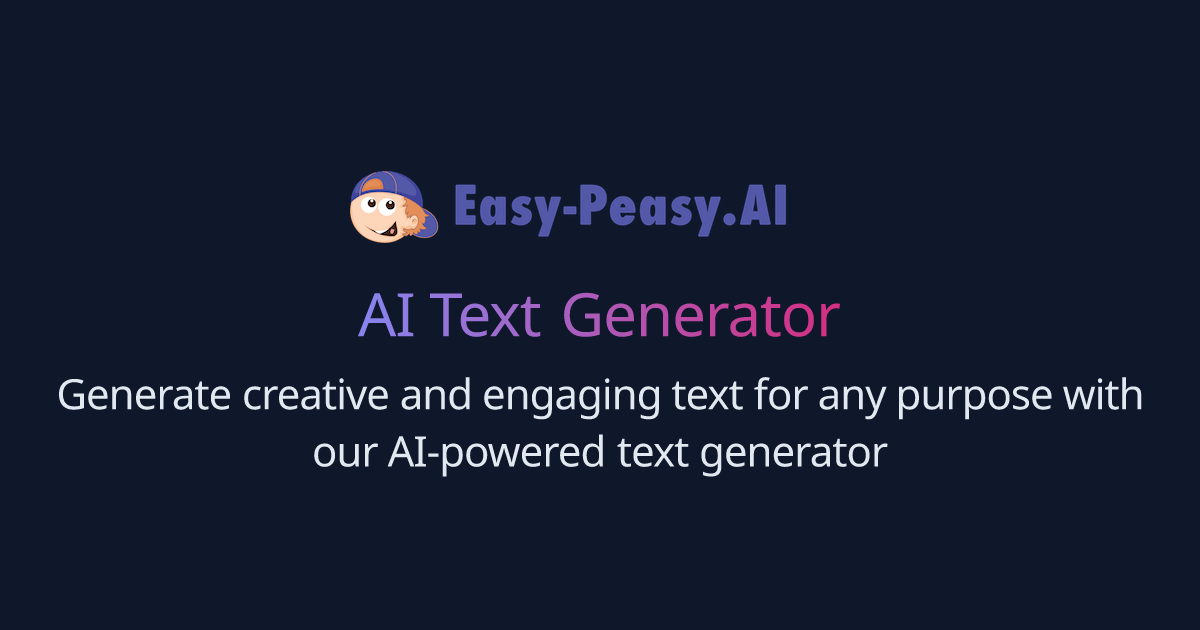 Free AI Text Generator | Easy-Peasy.AI