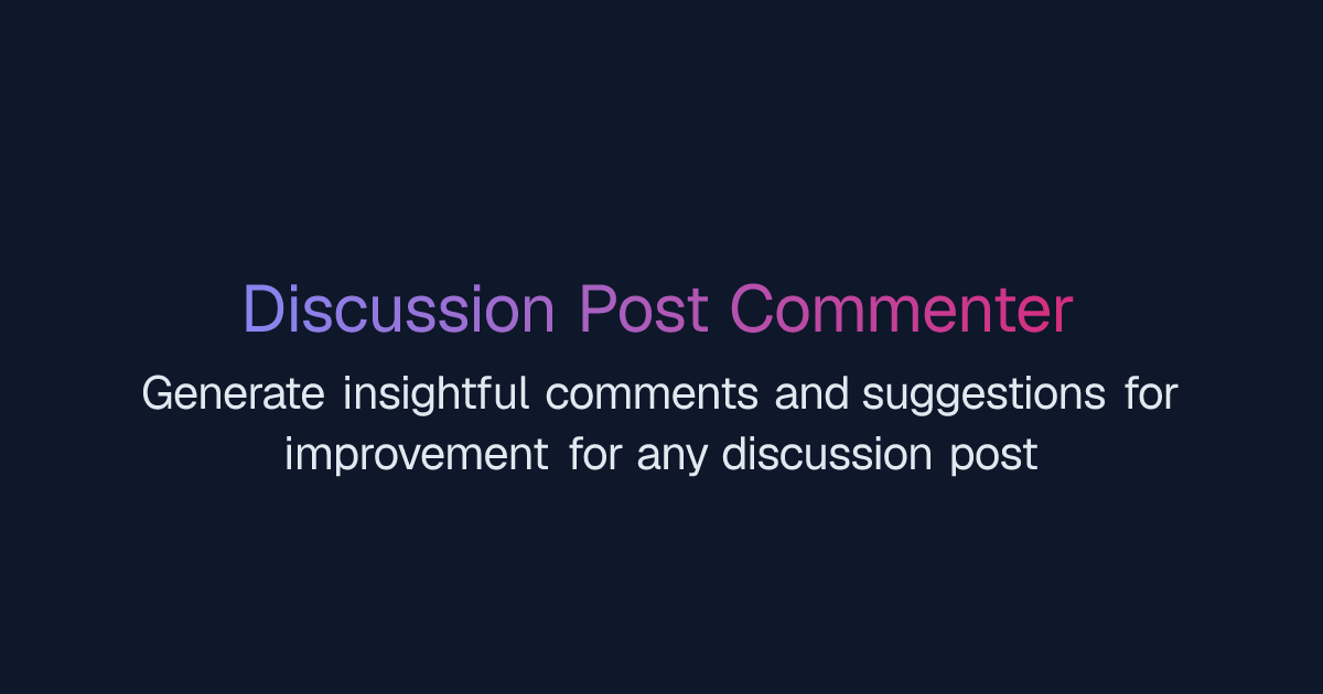 Free AI Discussion Post Commenter | Easy-Peasy.AI