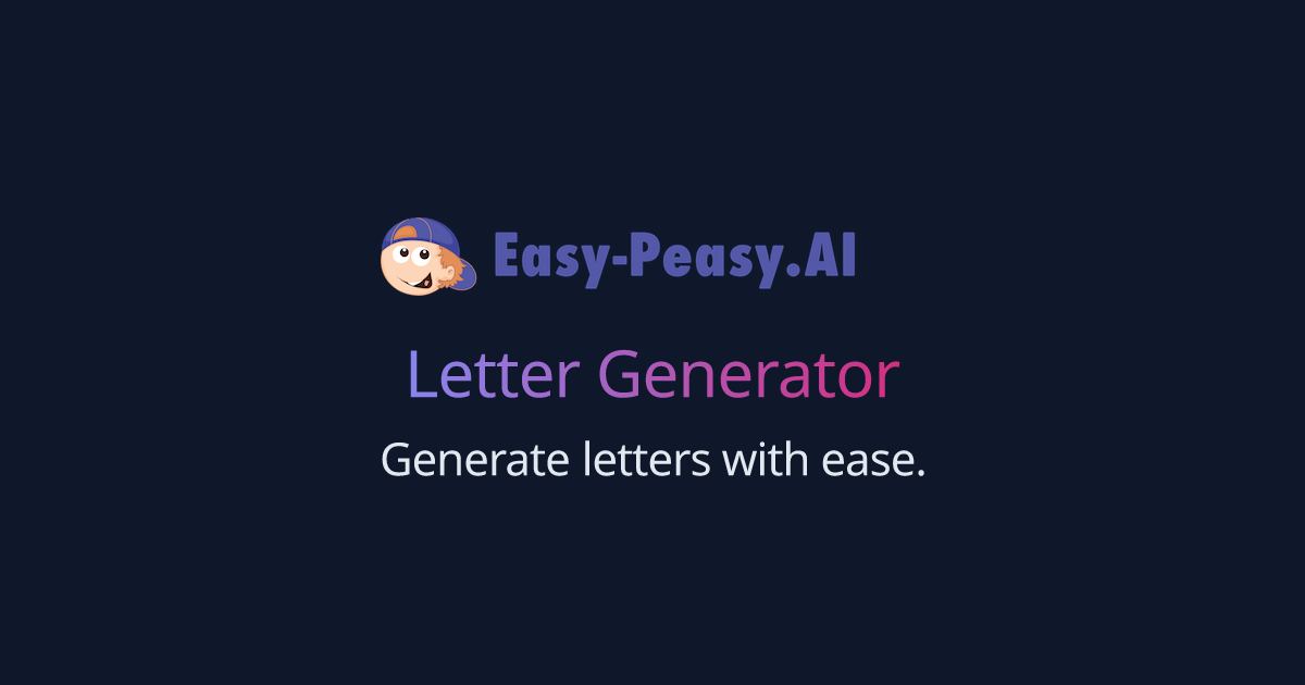 Free AI Letter Generator | Easy-Peasy.AI