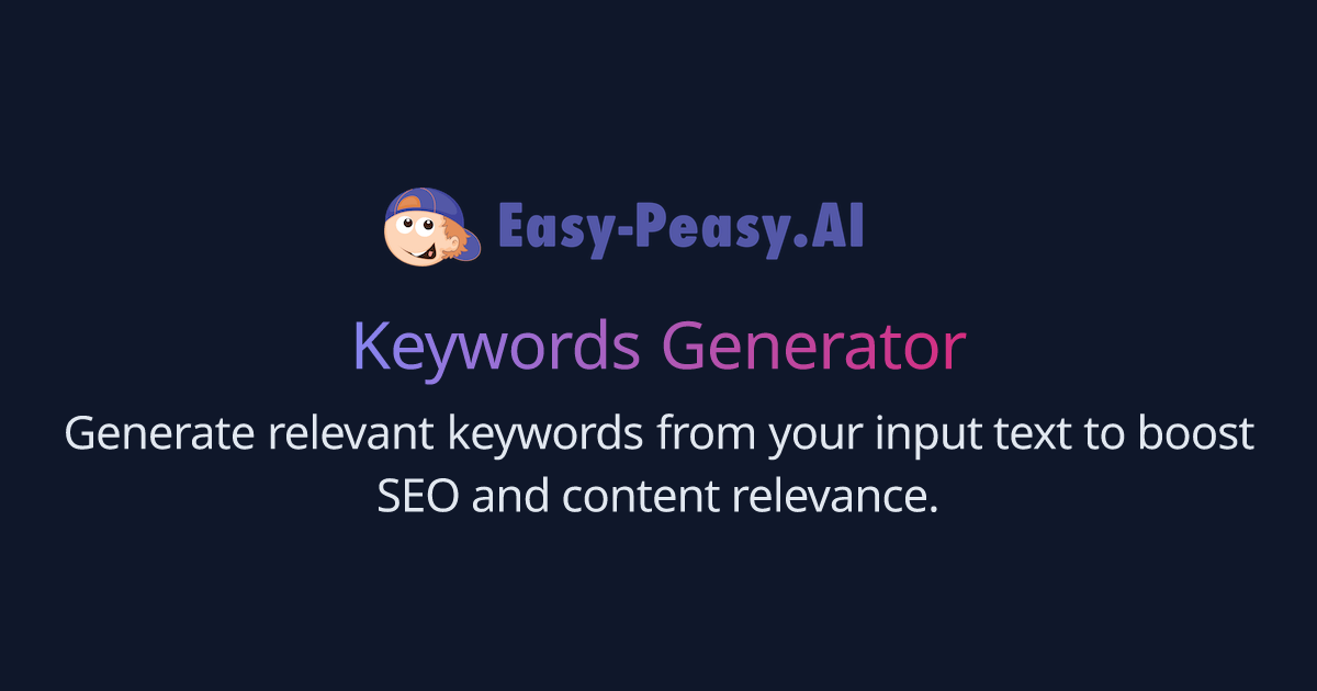 Free AI Keywords Generator | Easy-Peasy.AI