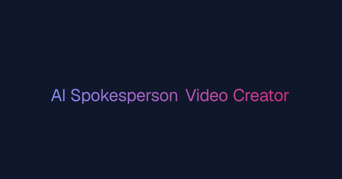 AI Spokesperson Video Creator | Professional AI Video Spokesperson ...