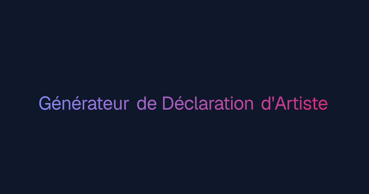 Générateur de Déclaration d'Artiste | Easy-Peasy.AI