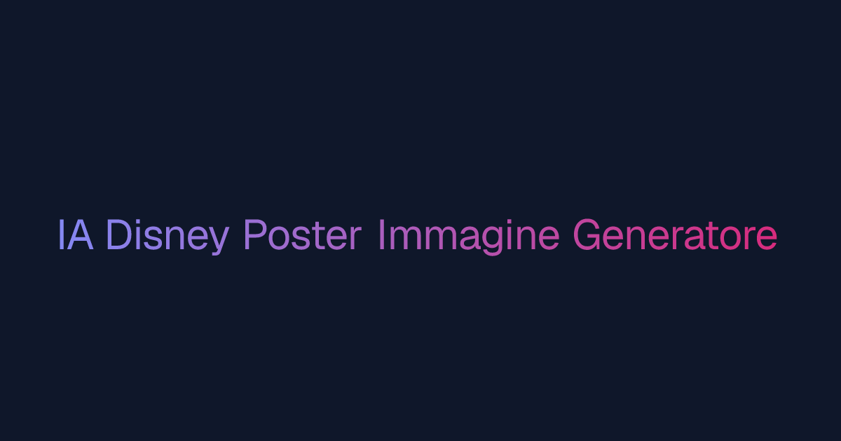 IA Disney Poster Generatore | Easy-Peasy.AI
