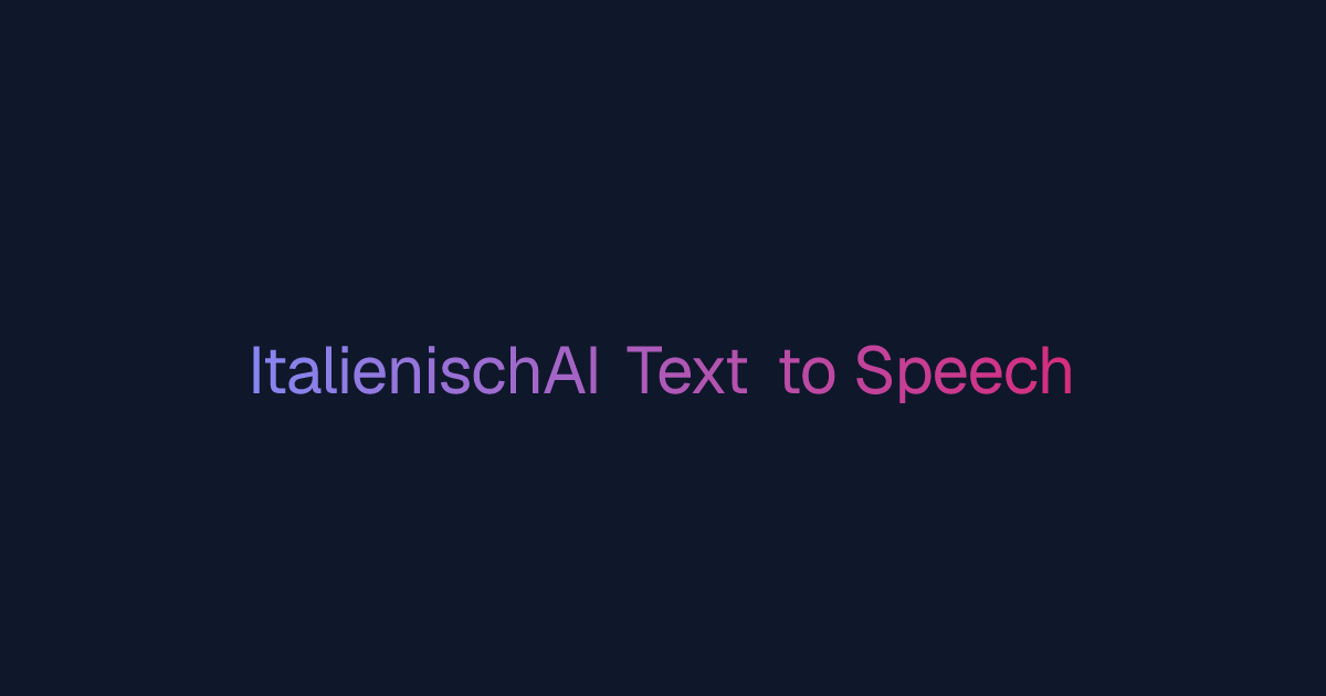 Italienisch Akzent Text-zu-Sprache | Online KI-Stimmengenerator | Easy ...