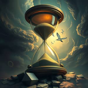 Abstract Surrealism: Captivating Hourglass Scene Artwork | AI Art ...