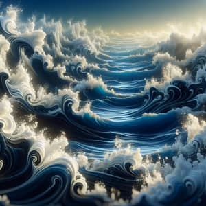 Ocean Waves Abstract Art | Dynamic Scene | AI Art Generator | Easy-Peasy.AI