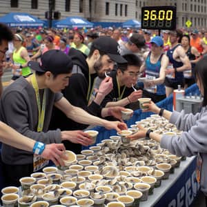 Marathon Refreshment Stand: Clam Chowder for Runners | AI Art Generator ...