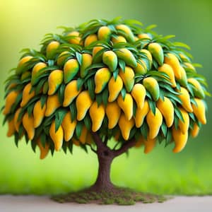 Miniature Mango Tree with Ripe Yellow Fruits | AI Art Generator | Easy ...