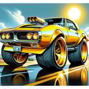 Vibrant 1967 Firebird Cartoon Illustration | AI Art Generator | Easy ...