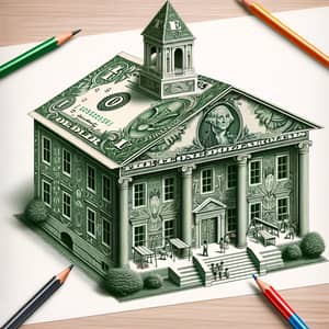 10 Dollar Bill School | Educational Currency Building | AI Art ...