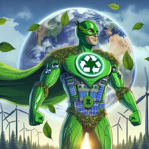Eco-Friendly Superhero Saves Nature | AI Art Generator | Easy-Peasy.AI