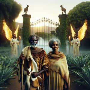 Forbidden Tree: Adam, Eve, and the Serpent - Biblical Imagery | AI Art Generator | Easy-Peasy.AI