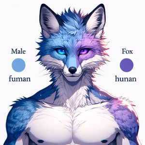 Male Fox Demi-Human with Blue and Purple Fur | Ethereal Charm | AI Art ...