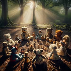 Fun Kids Toys Scene with Stuffed Animals and Blocks | AI Art Generator ...