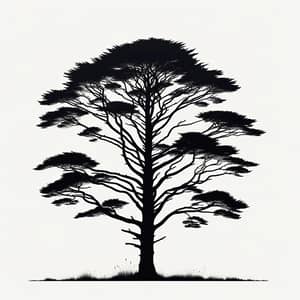 Totara Tree Silhouette in Black: Iconic New Zealand Beauty | AI Art ...