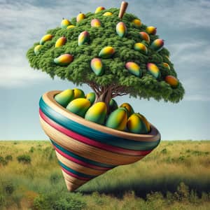 Vibrant Mango Tree - Peaceful Scene of Lush Canopy and Ripe Fruit | AI ...