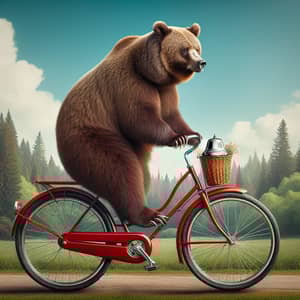 Bear Riding Bike: Majestic Wildlife in Blooming Landscape | AI Art ...