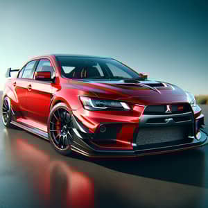 Red Lancer Evolution VIII: Iconic Sport Compact Car | AI Art Generator ...