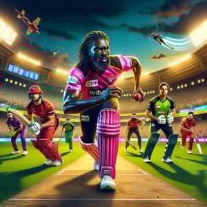 Exciting Cricket Match Scene with Diverse Players | AI Art Generator ...
