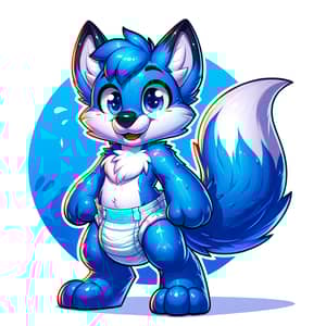 Adorable Two-Tailed Fox Newborn in Diapers and Pacifier Crawls | AI Art ...