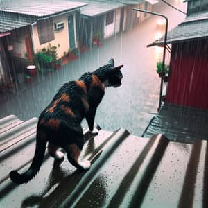 Cat with Fish Tail on Rooftop - Playful Feline Image | AI Art Generator ...