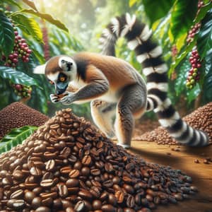 Coffee Bean Lemur - Fascinating Creature Covered in Coffee Beans | AI ...