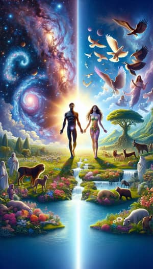 Artistic Creation Story: Heaven, Earth & Adam and Eve | AI Art ...