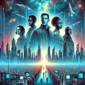 Futuristic Cityscape Poster Design | AI Art Generator | Easy-Peasy.AI