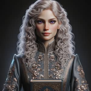 Thyla: Serene Maiden with Lilac Hair & Blue Eyes | AI Art Generator ...