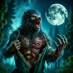 Werewolf Transformation Under Full Moon | AI Art Generator | Easy-Peasy.AI