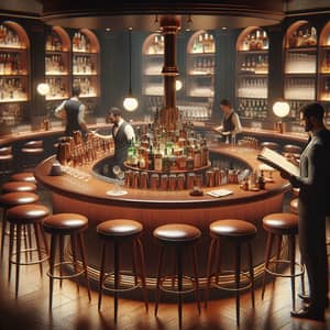 Hyper Realistic Bar Scene Illustration with African American Woman and ...