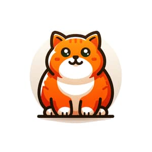 Charming Orange Cartoon Cat with Tangerines and Flowers | AI Art ...