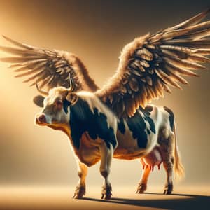 Cow with Wings Soaring Over Riyadh | Riyadh Sky View | AI Art Generator | Easy-Peasy.AI