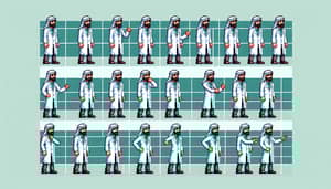 Pixel Art Lab Coat Scientist Sprite Sheet - Animation Collection | AI ...
