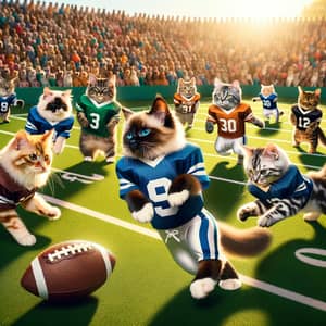 Cats Playing Soccer - Fun Feline Game On Field | AI Art Generator ...