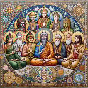 Religious Deities Mosaic: Harmony in Diversity | AI Art Generator ...