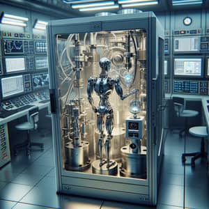 MBE Chamber with AI Robot - Futuristic Materials Science Innovation ...